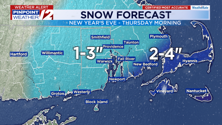 Snow showers, wind to pick up New Year’s morning