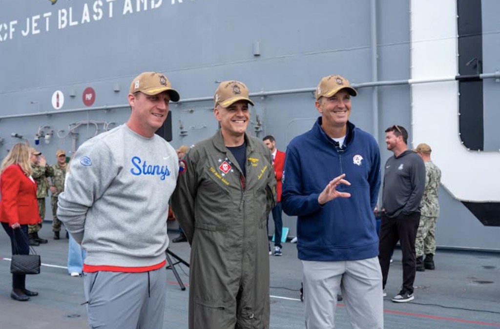 Flight deck to football field: SMU, Arizona visit the USS Makin Island ...