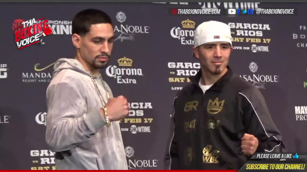 Danny Garcia and Brandon Rios talk trash during final faceoff