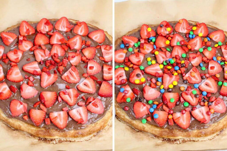 Nutella dessert pizza