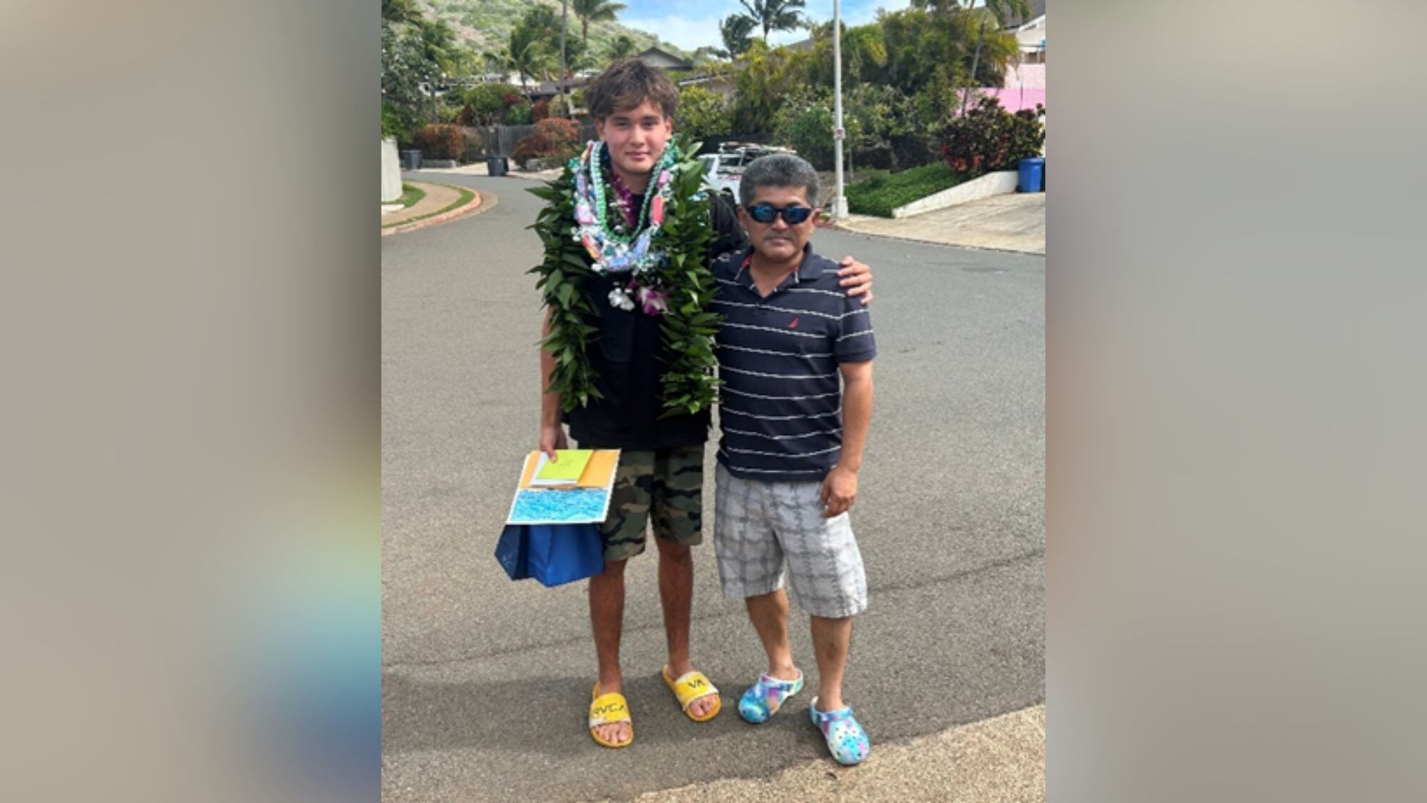 Teen reunites with man he rescued from waters off East Oahu