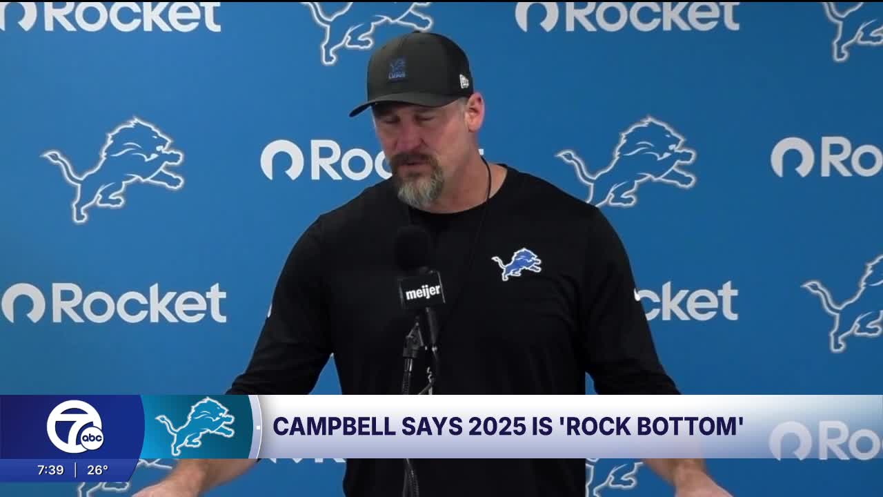 Dan Campbell says 2025 is 'rock bottom' for Lions after missing playoffs