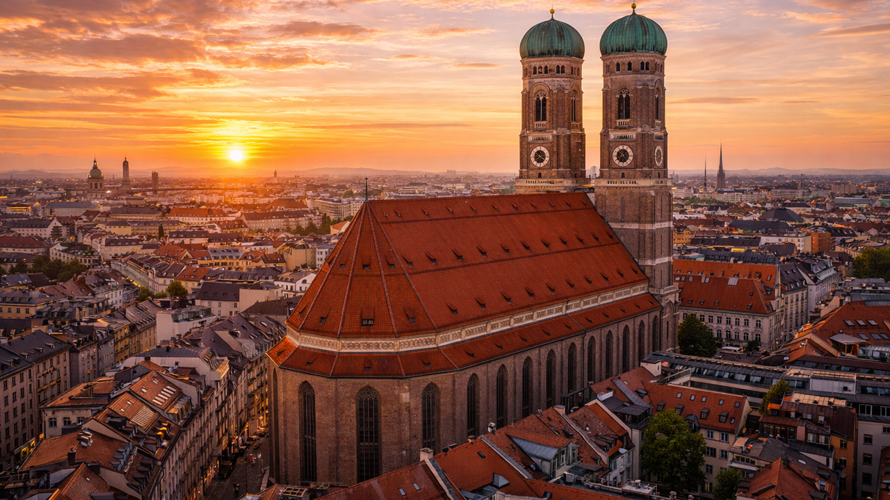 Why does Munich’s cathedral stand out from above?