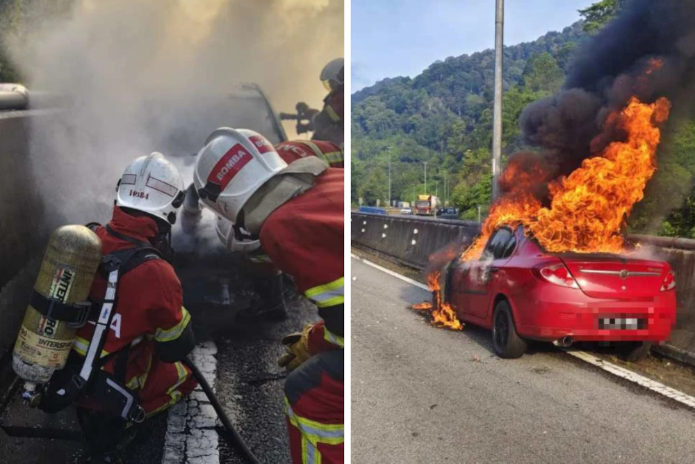 Crash sparks car fire on North–South Expressway near Ipoh toll plaza ...