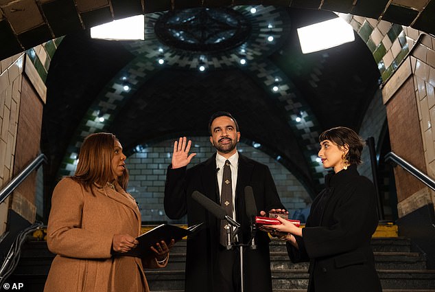 Zohran Mamdani takes oath on the Quran as he's sworn in as New York ...