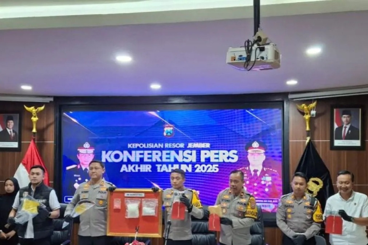 222 kasus narkotika terungkap di Jember, 3,8 kg sabu-sabu disita