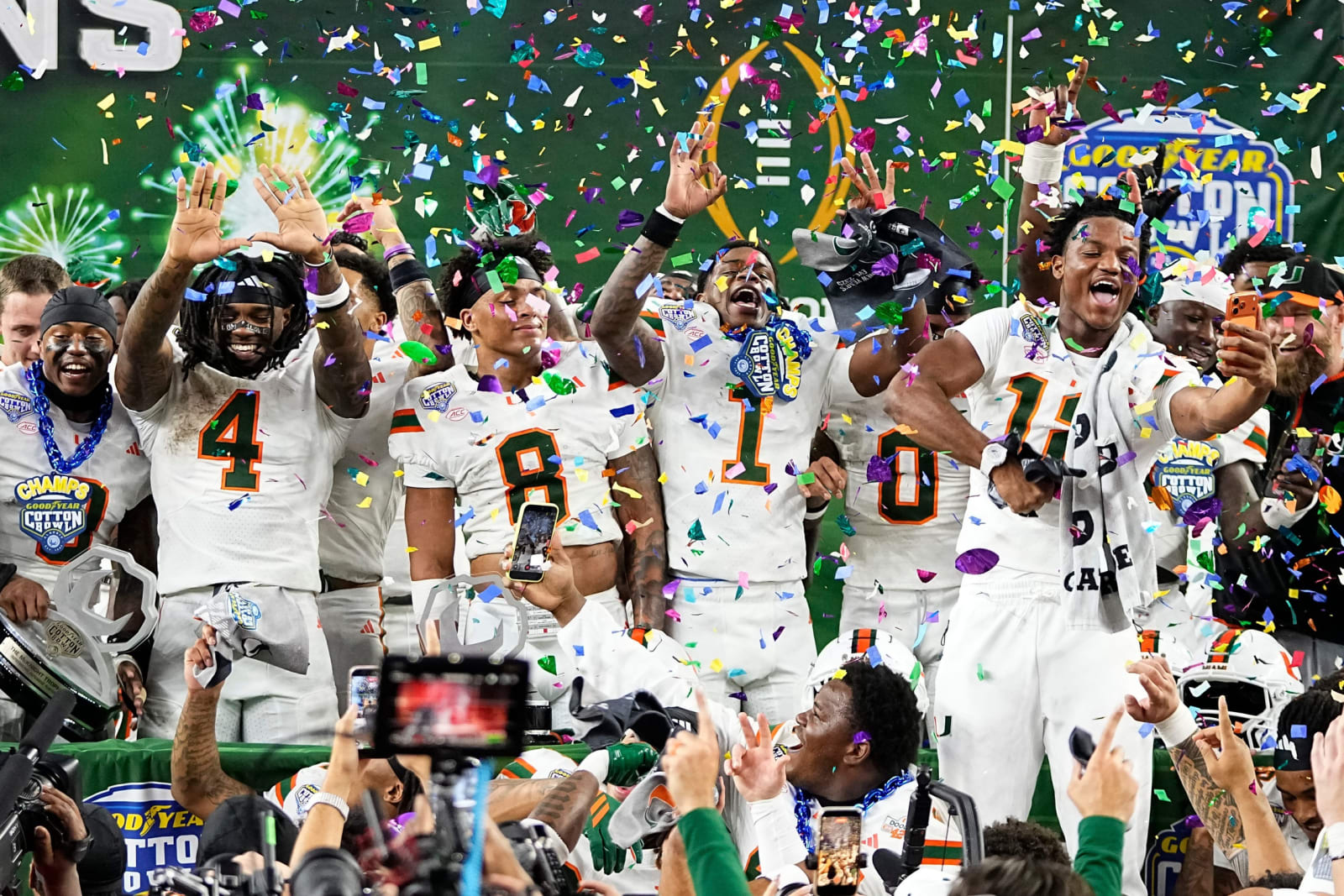 Miami Hurricanes coach Mario Cristobal and player reaction post Cotton ...