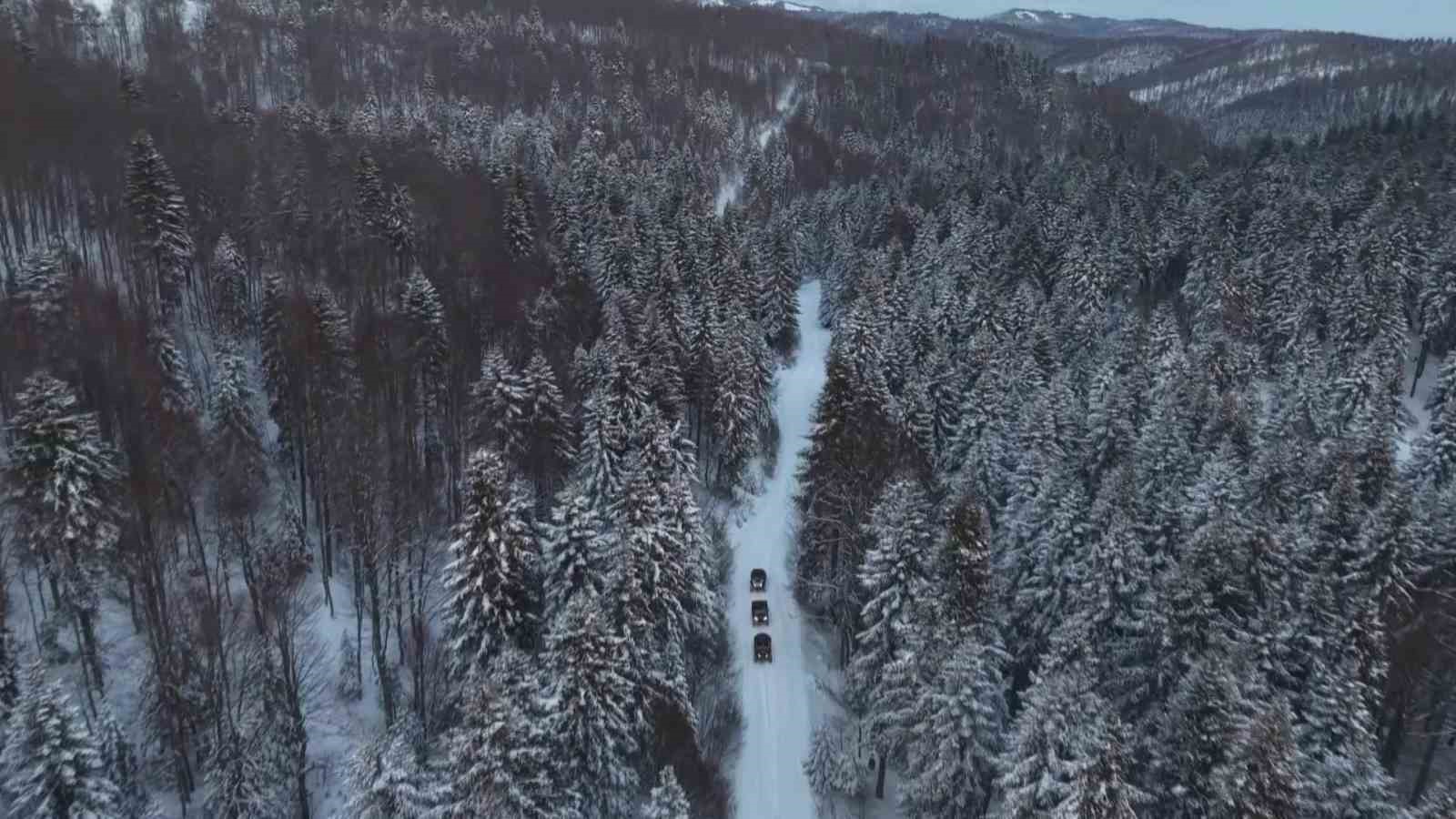 Beyaz örtünün keyfini UTV’lerle çıkardılar