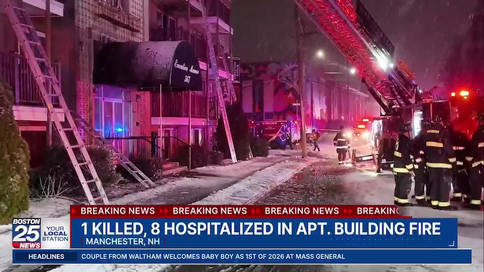 Fire rips through apartment building in Manchester, New Hampshire on ...