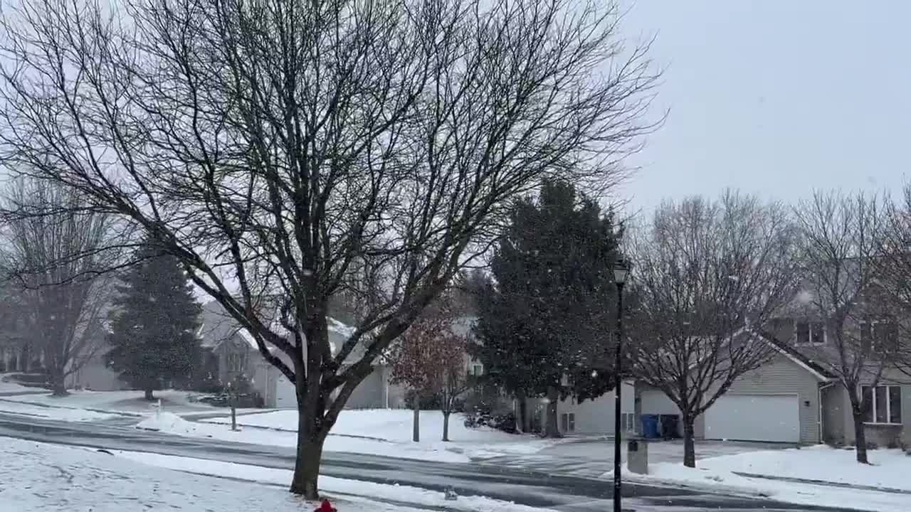 Heavy snowstorm hits Waunakee, Wisconsin, USA
