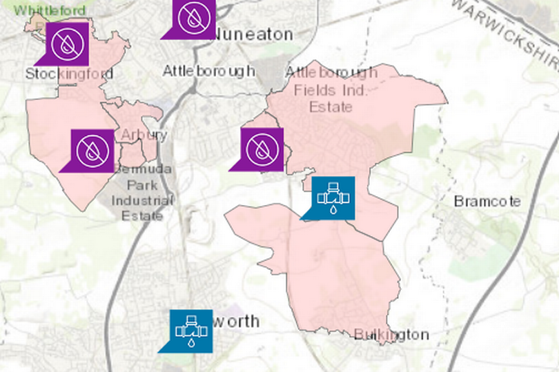 Map shows every part Nuneaton and Bedworth hit by major burst pipe as ...