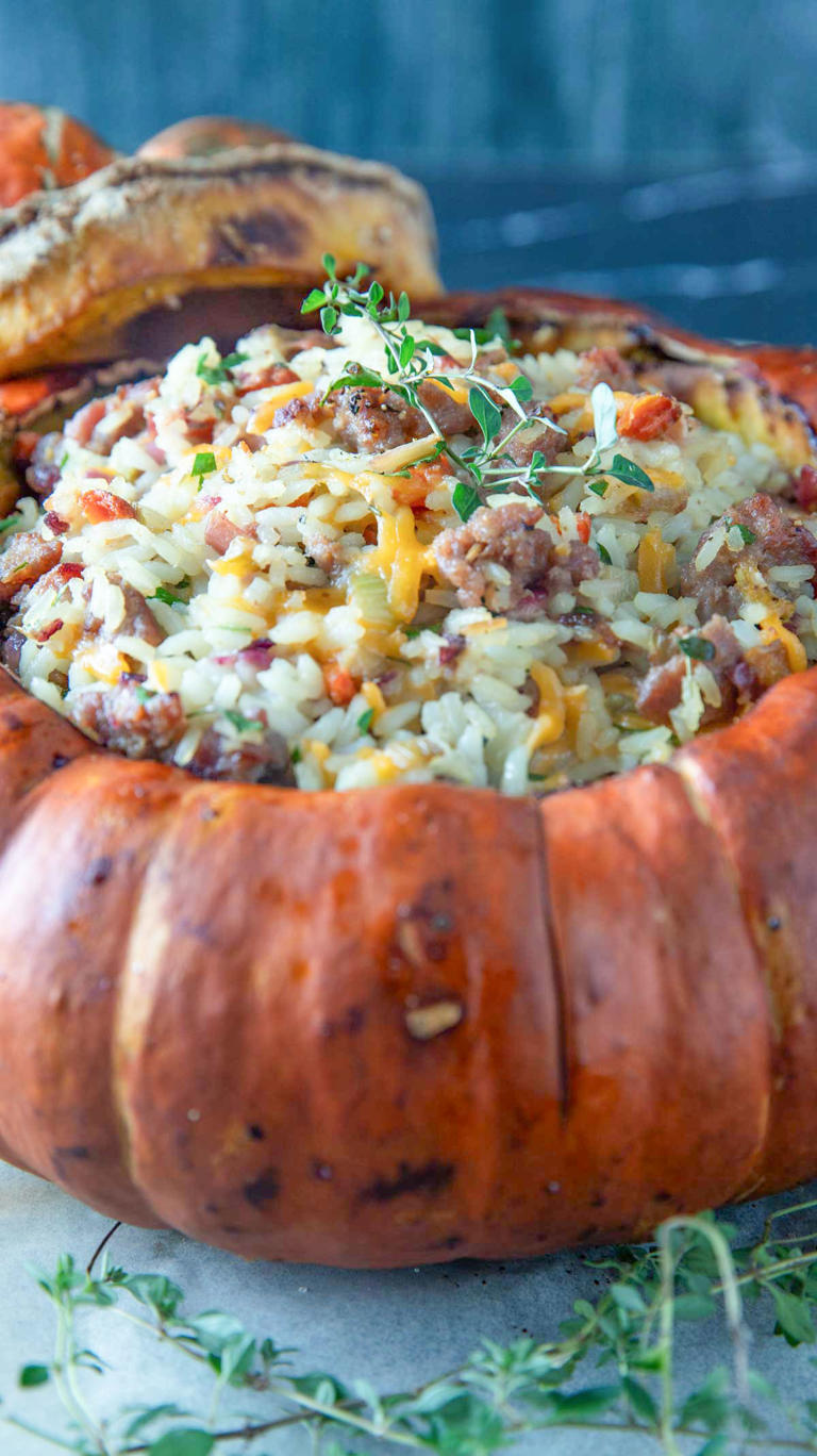 A comforting stuffed turban squash that looks fancy but isn’t