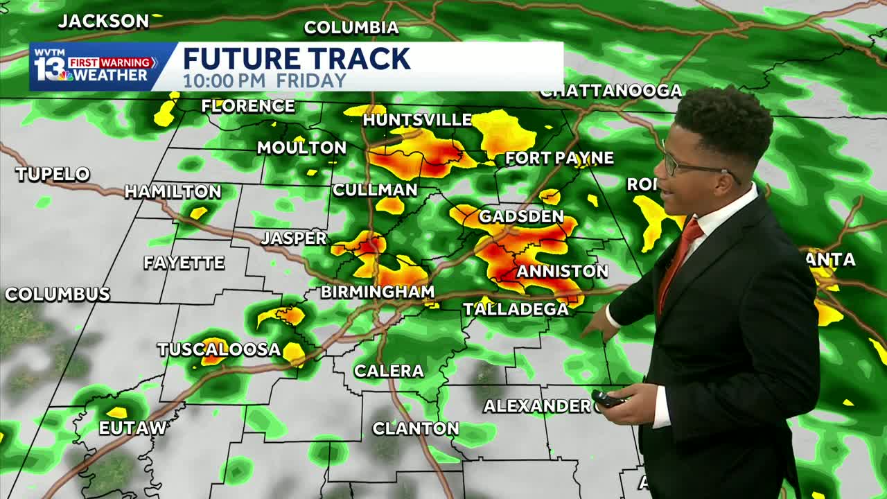 Rain and storms make for a gloomy Friday in Alabama's weather forecast