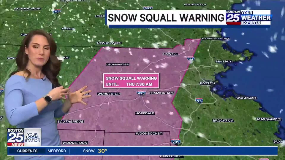 Weather alert: Snow squall warning issued for parts of New England