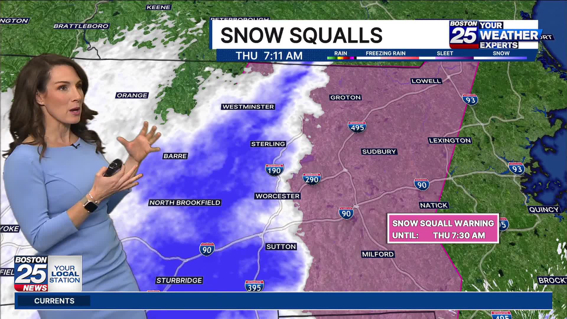 Snow squall warning in effect for parts of Massachusetts