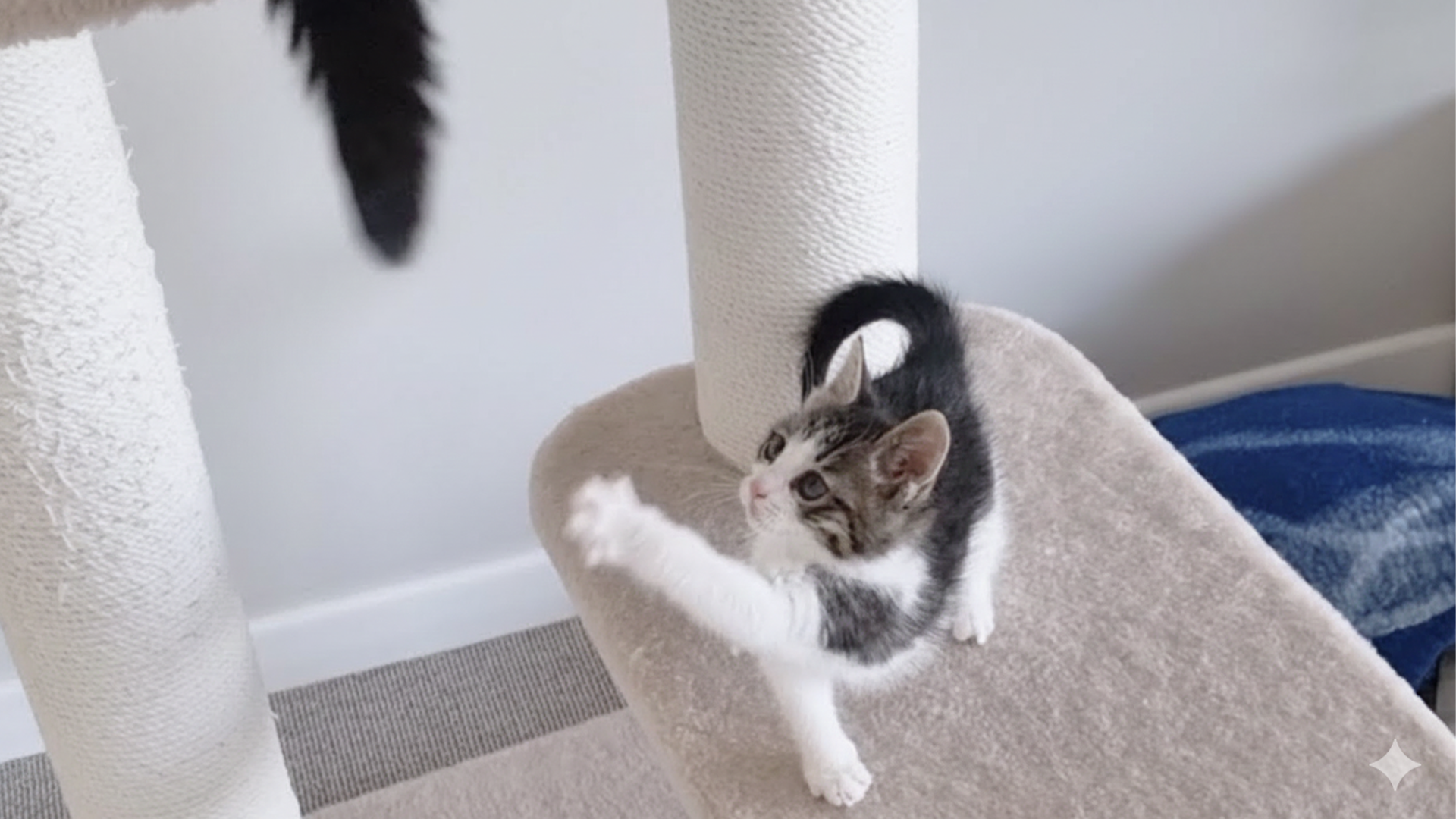 Kitten declares war on random tail