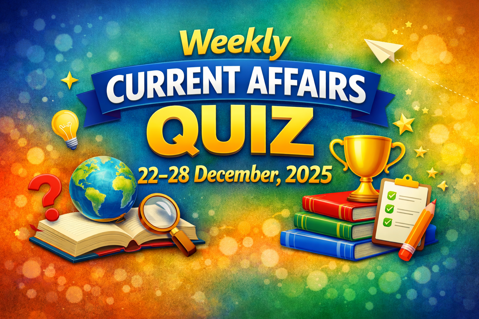 Weekly current affairs quiz, 22–28 December, 2025; latest GK & current ...
