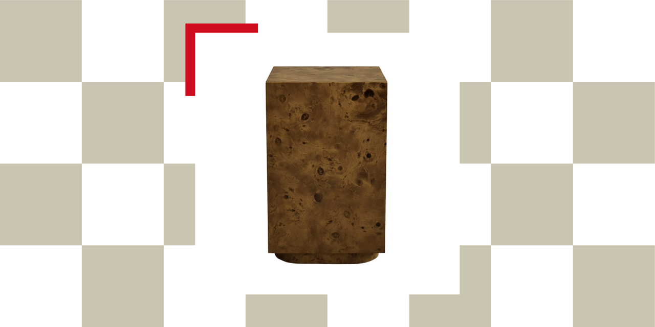 This beautiful burl side table (that totally looks designer) is now on sale