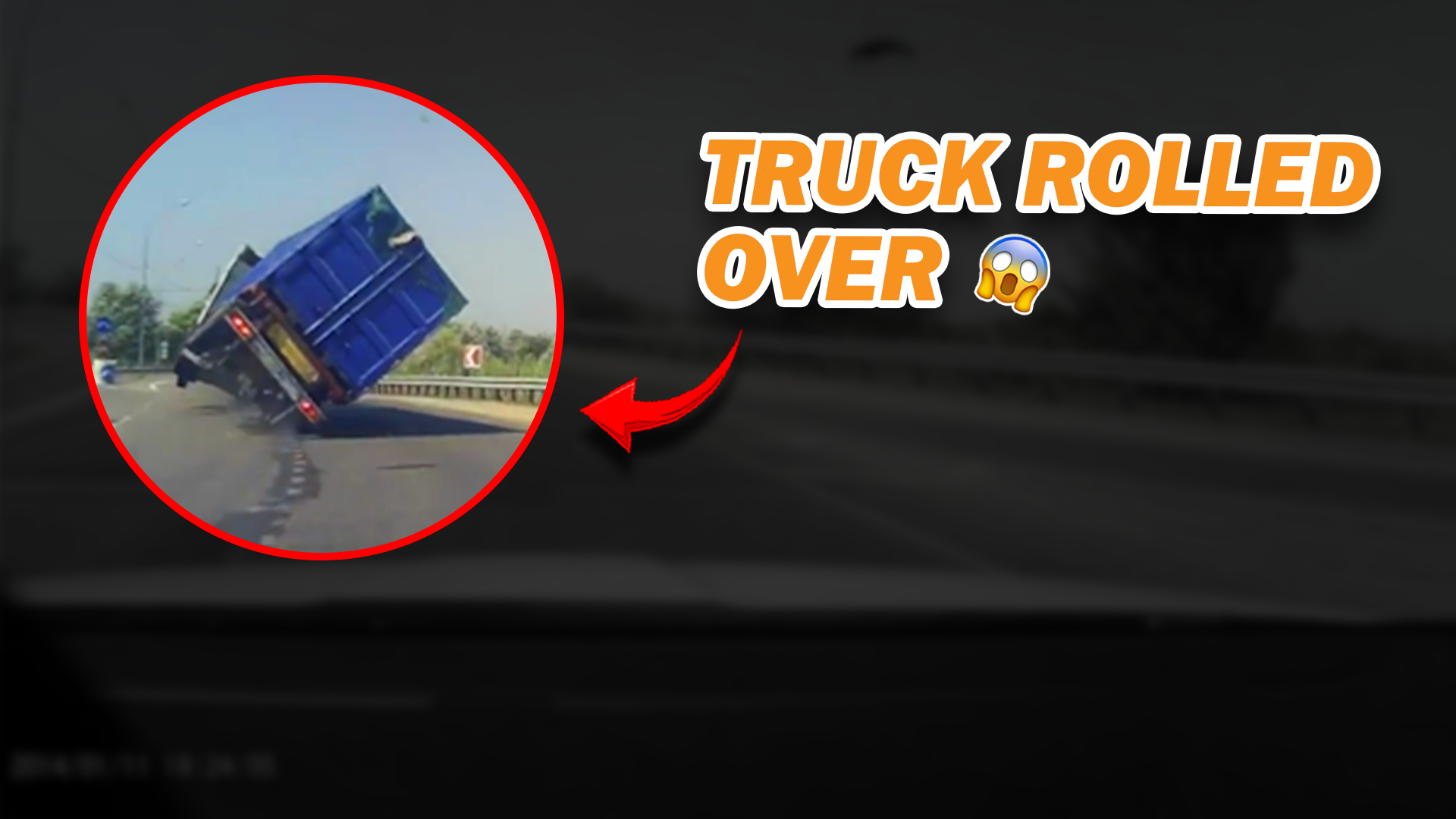 Vrachtwagen raakt de macht kwijt op camera vastgelegd