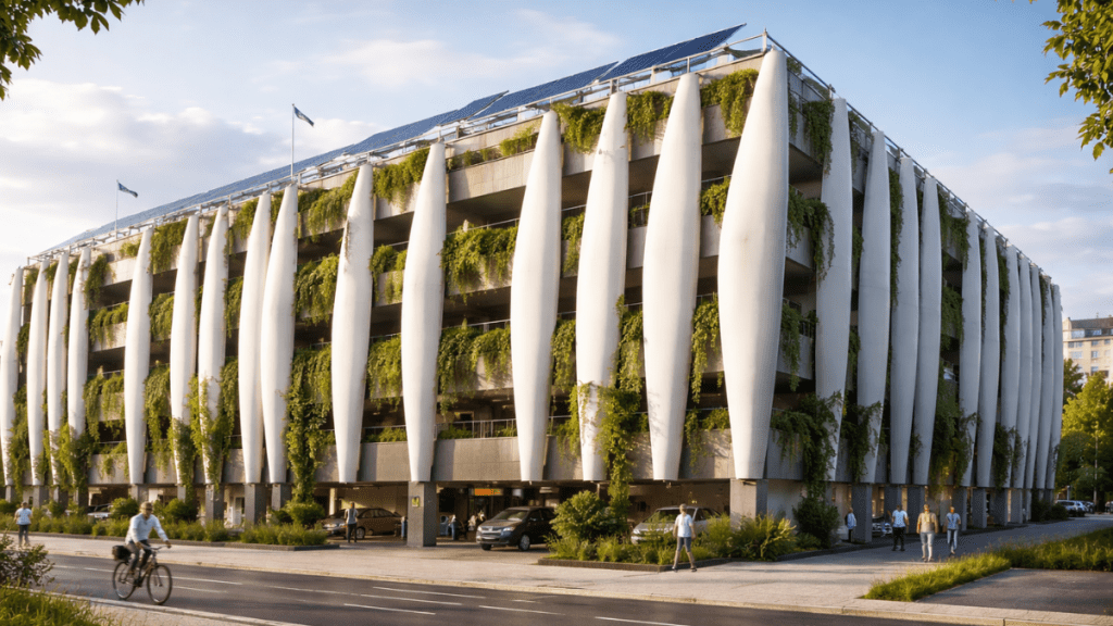 Sweden reuses wind turbine blades to build a multi-story parking garage