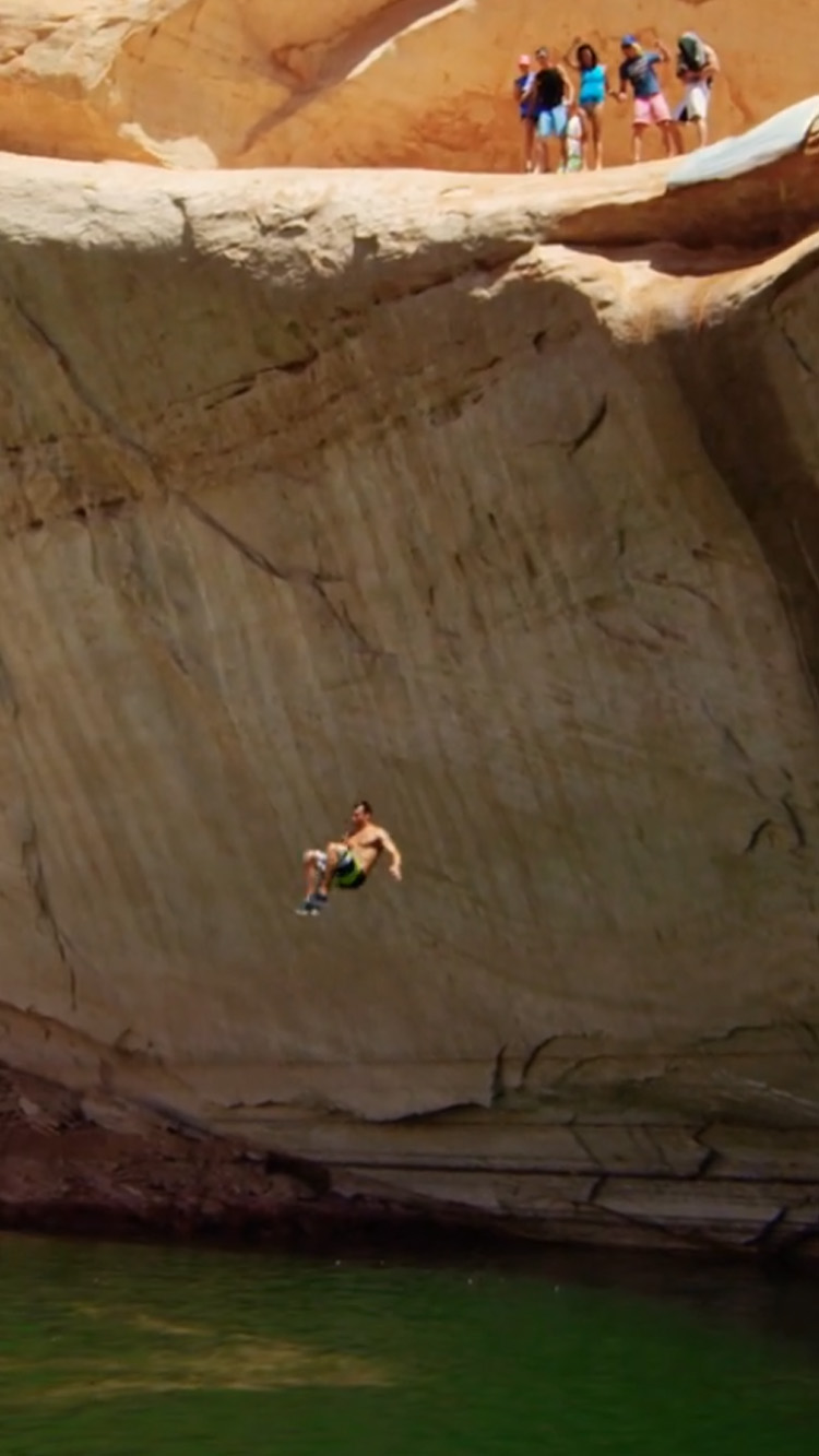 Sliding off a 50 foot cliff