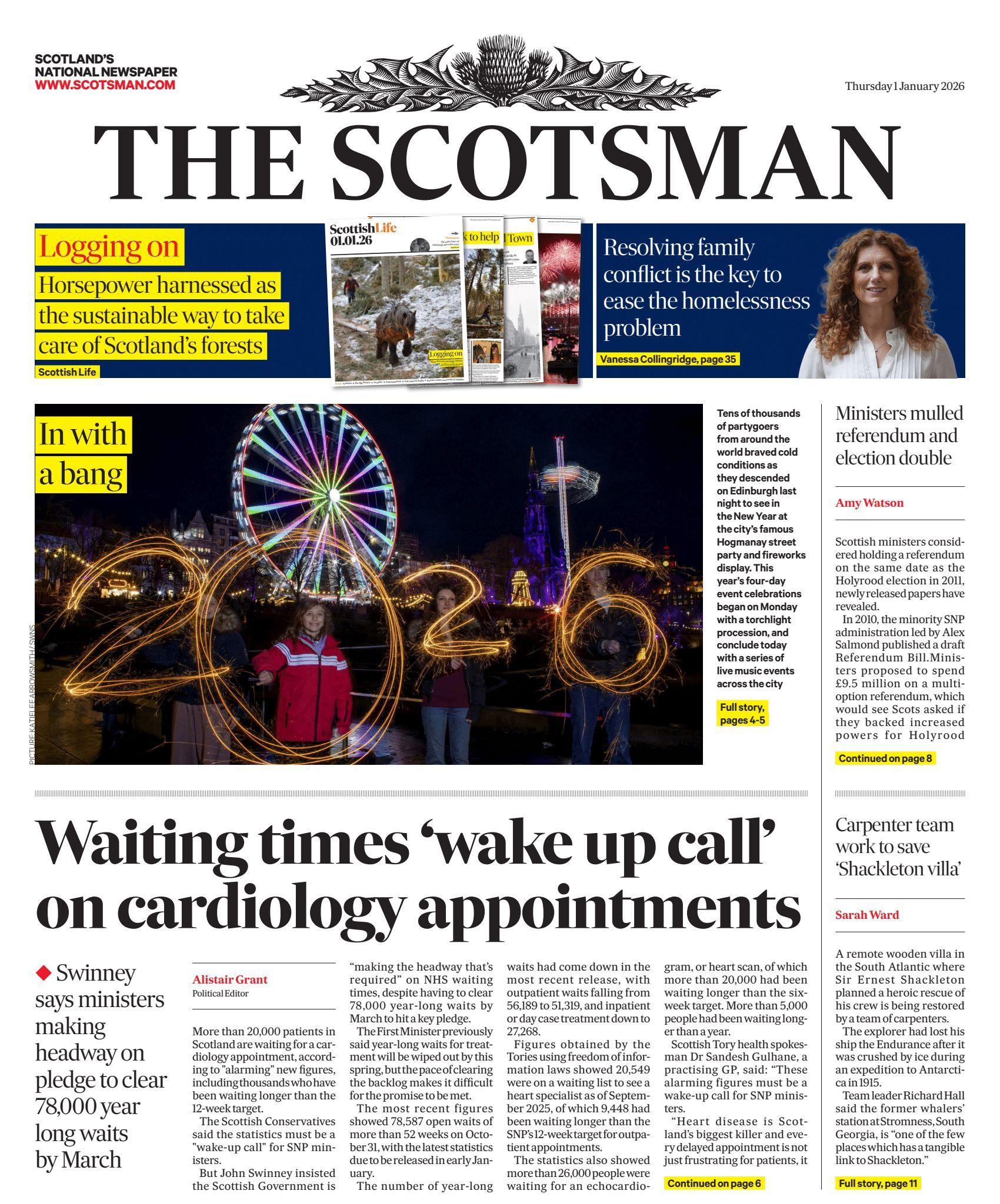 Scotland's papers: Waiting time 'failure' and girl's inspiring letter ...