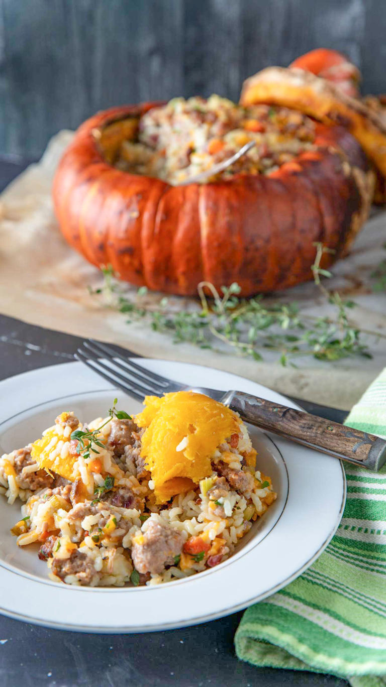 A comforting stuffed turban squash that looks fancy but isn’t