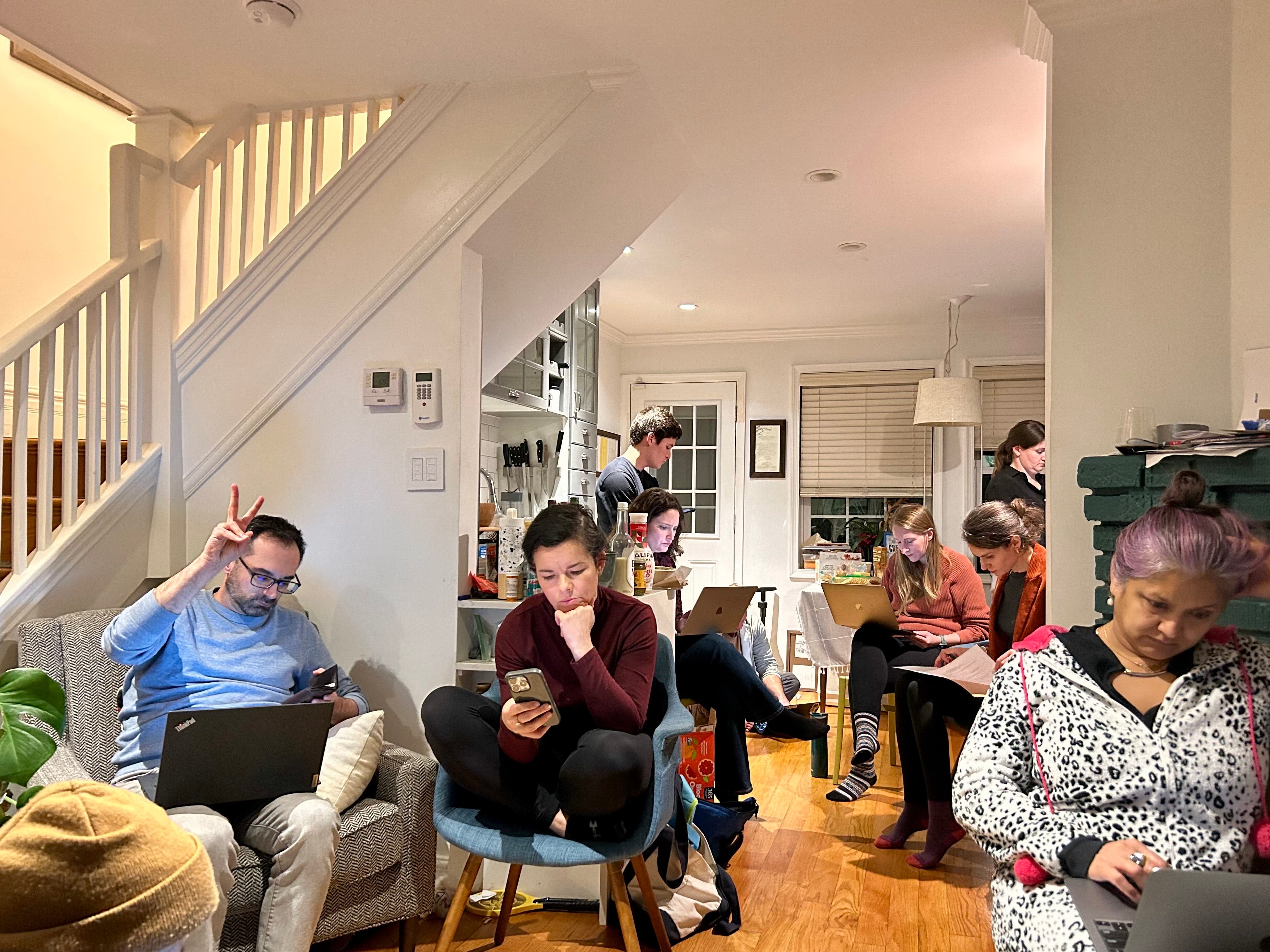 I hosted an 'admin night' party to tackle boring tasks with my friends ...