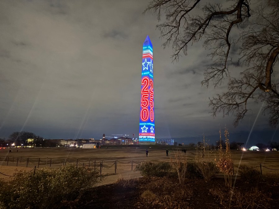 Washington Monument light show kicks off America’s 250th birthday ...