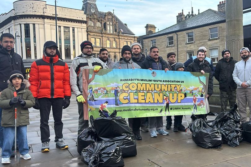Muslim group clean up littered Huddersfield town centre on New Year's Day