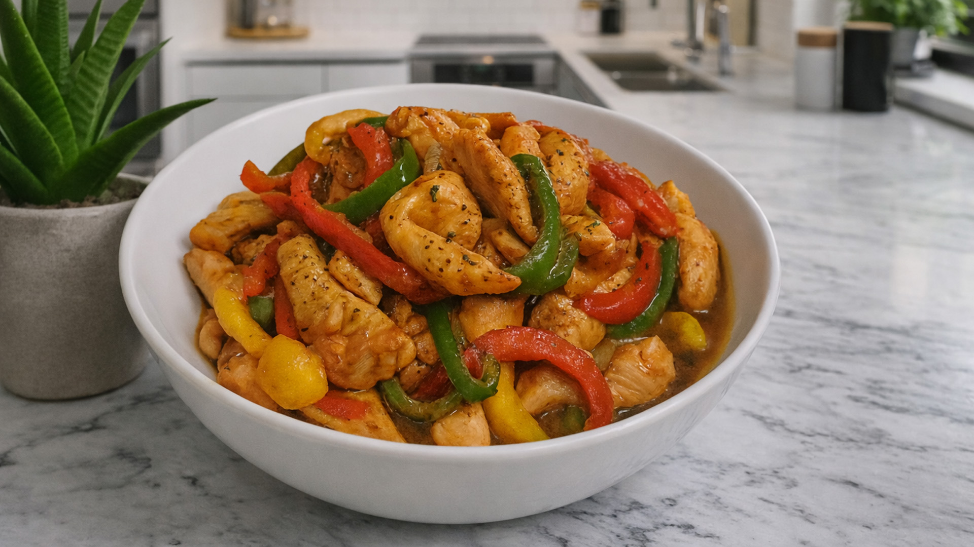 How to make stir fry chicken and peppers