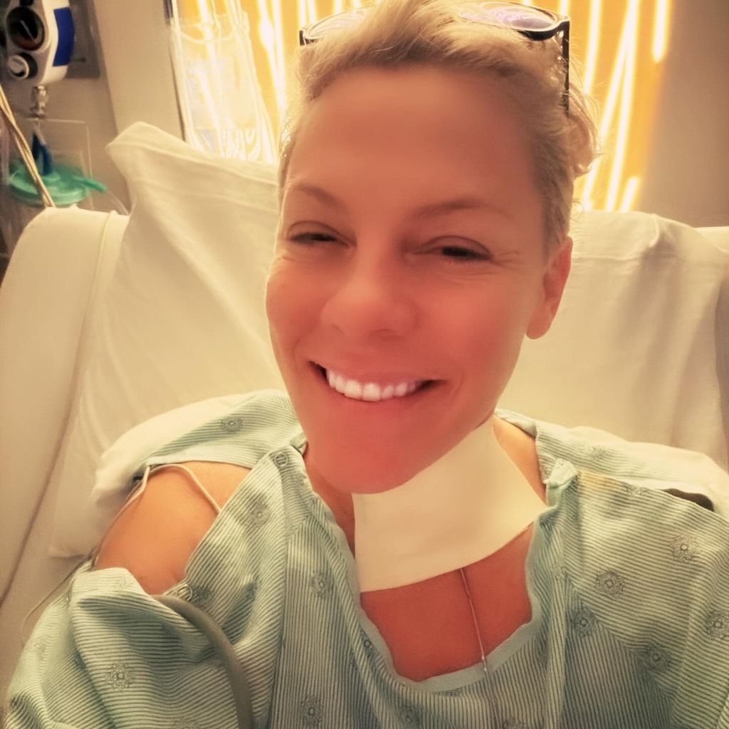 Pink shares health update from hospital after neck surgery: 'I leave ...