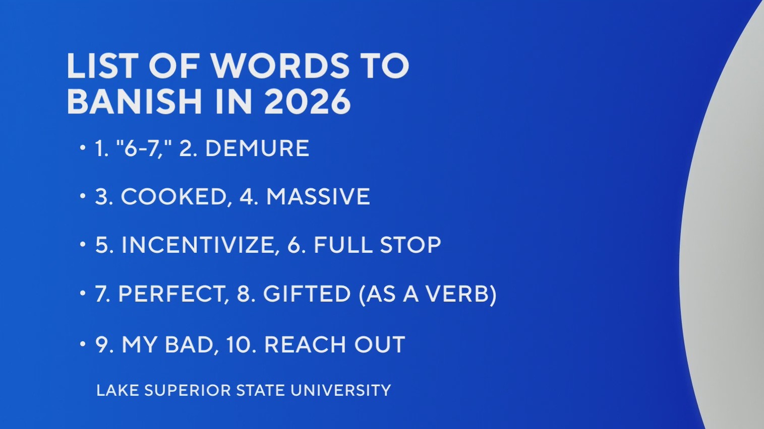 Lake Superior State University releases 2026 banned words list