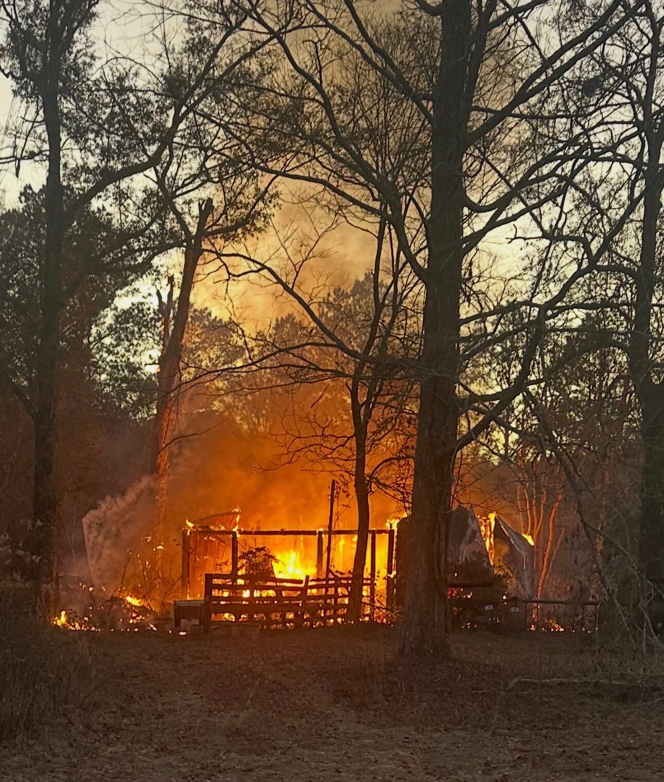 Barn fire spreads across 1 acre near US 11 on New Year’s Eve