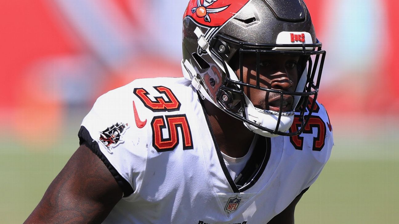 Buccaneers CB Jamel Dean, LB Anthony Nelson out vs. Panthers