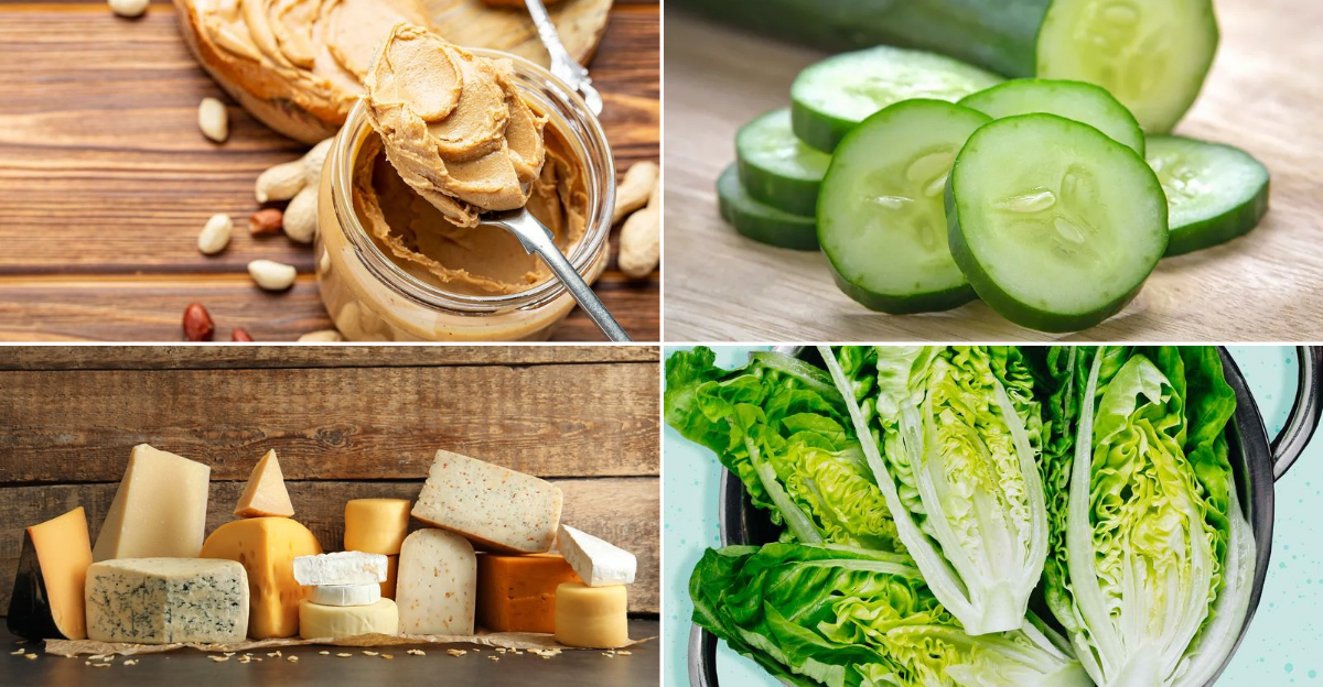 5 foods with the most calories and 5 with the least
