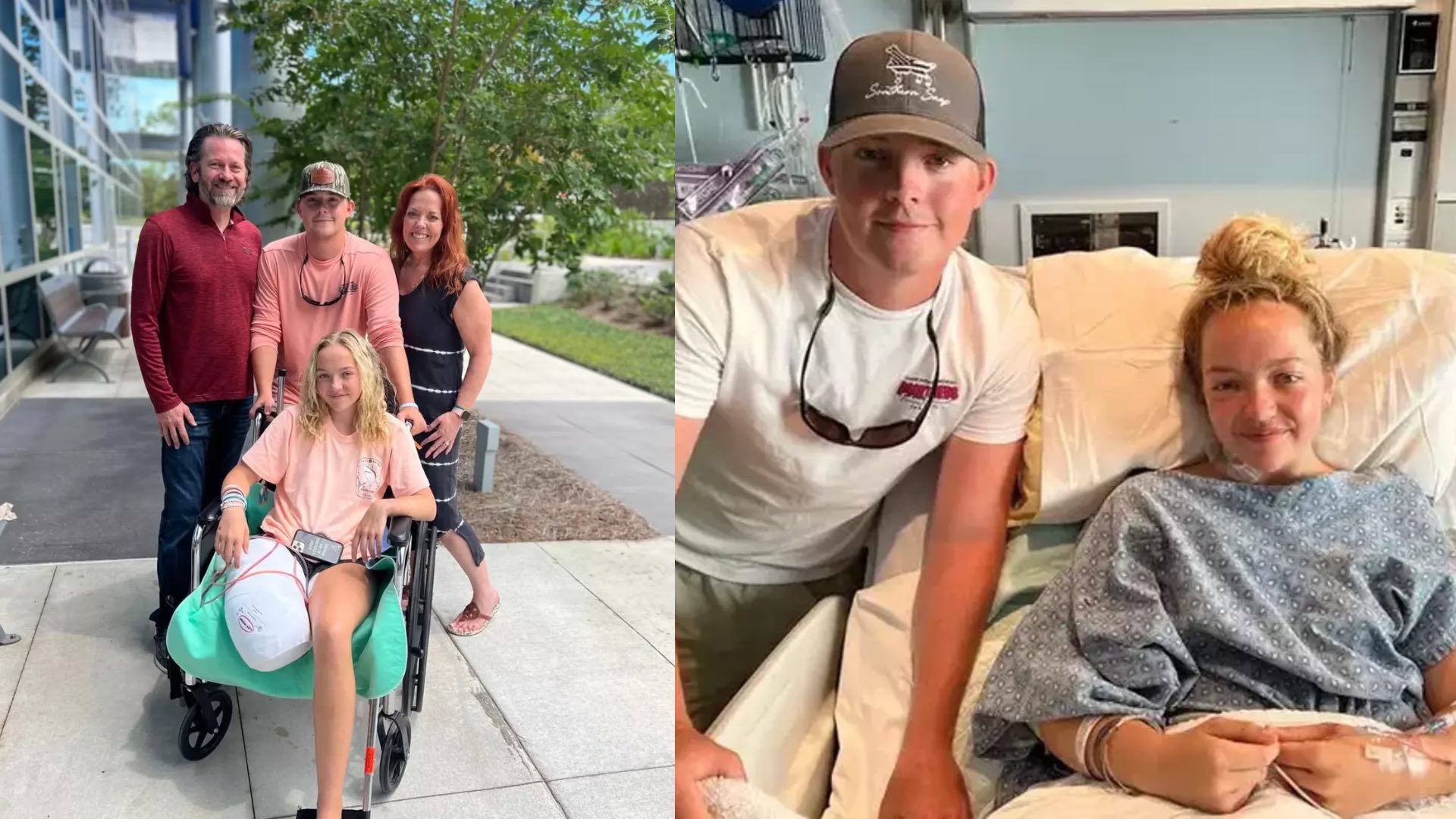 Addison, 17, facing a shark: his brother's heroic act