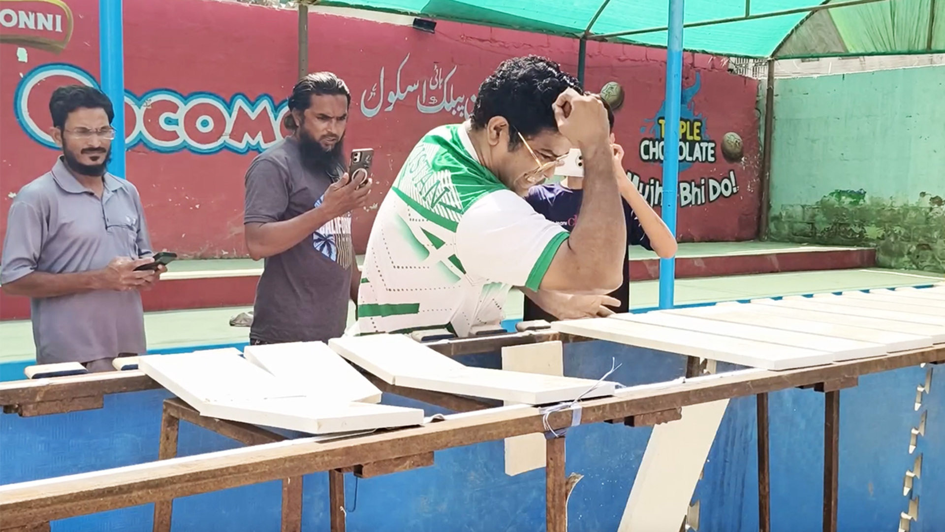 Most marble slabs broken with the elbow in one minute 70 by Muhammad Rashid