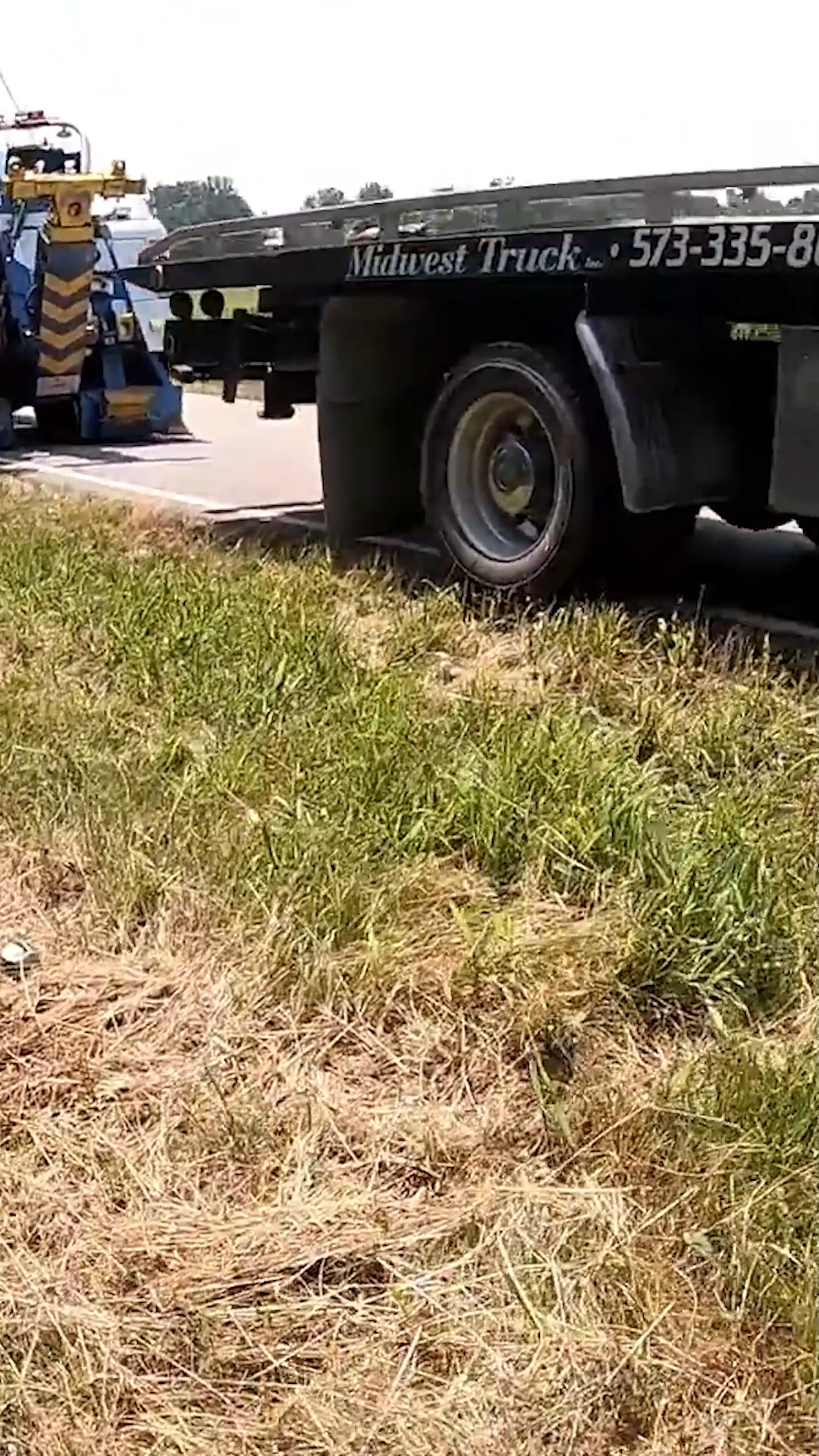 Recovering a vehicle from a roadside ditch