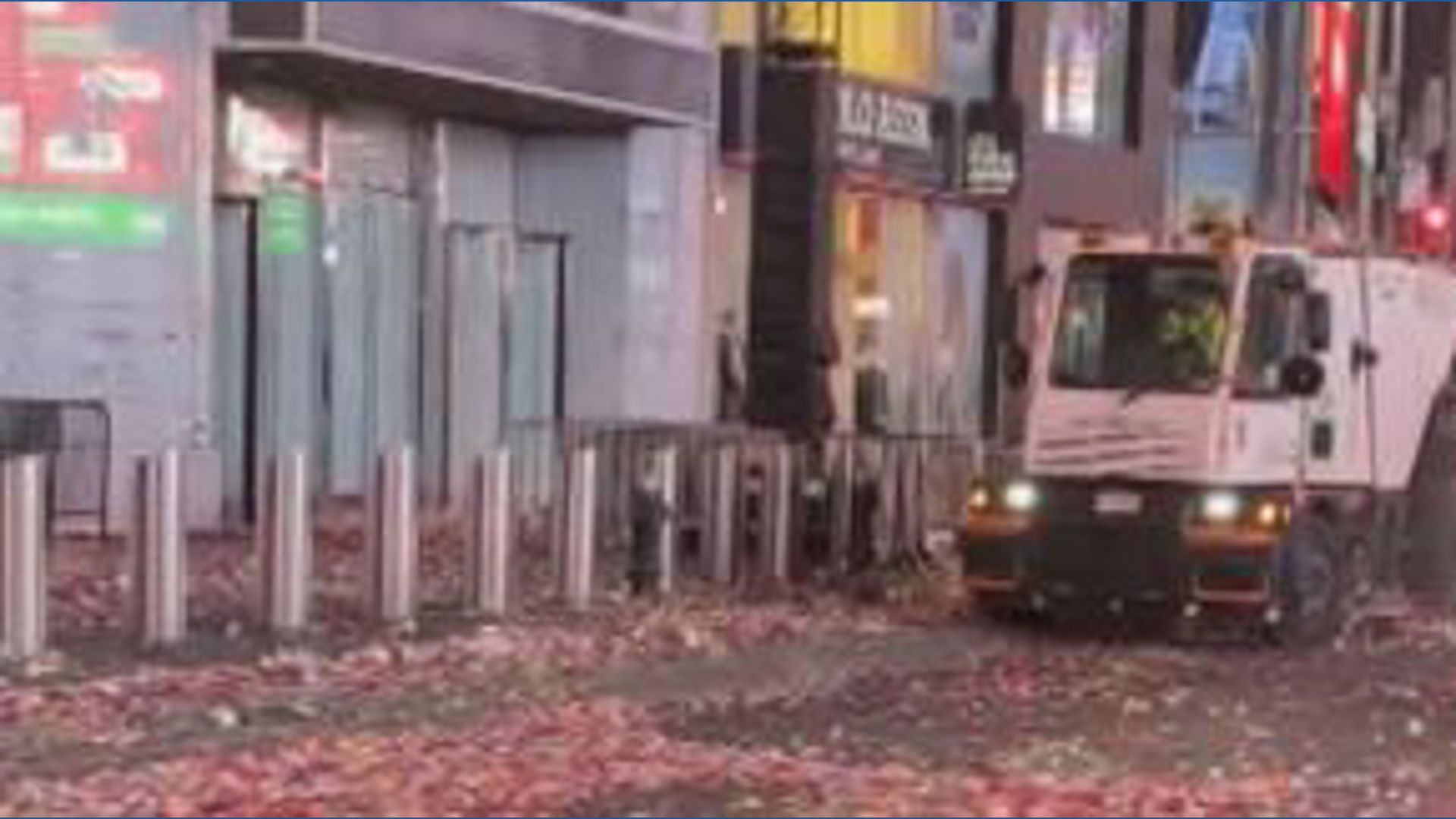 New Year's Eve cleanup in Times Square in New York City