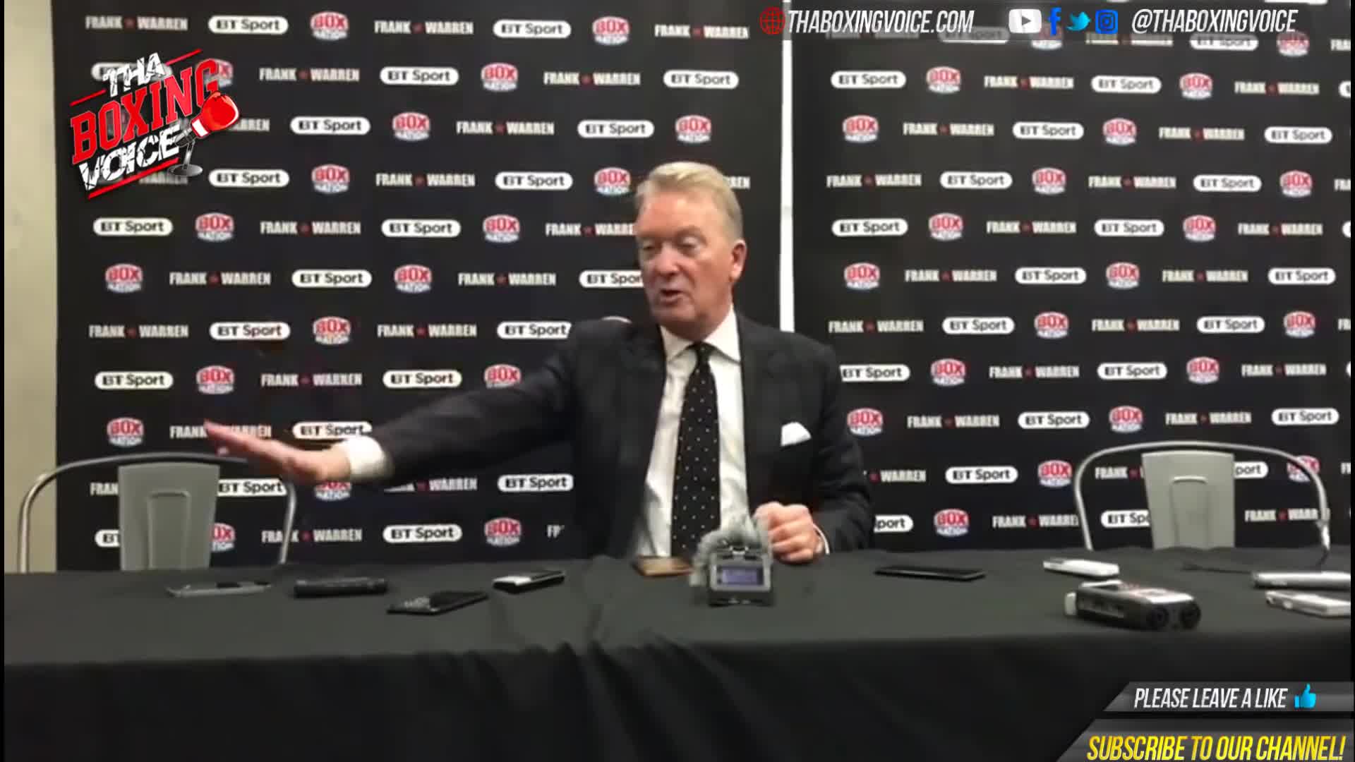 Frank Warren post fight after James DeGale shock loss to Caleb Truax