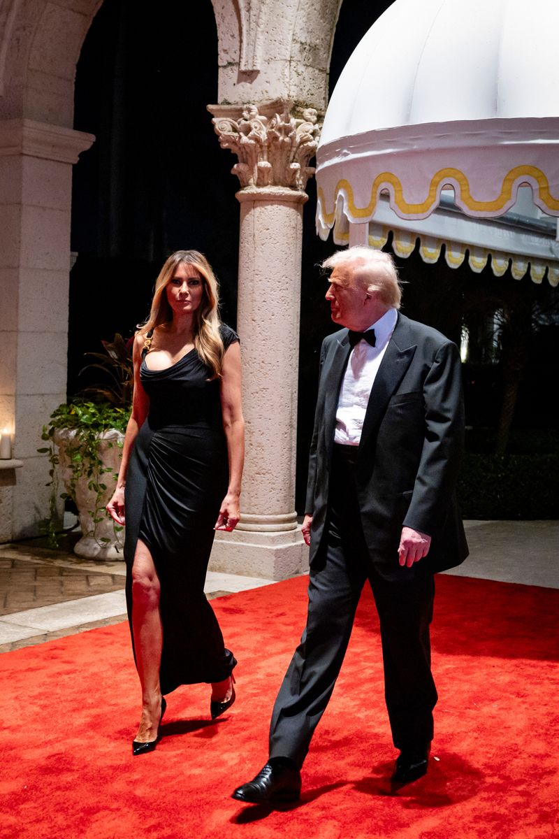 Melania Trump steals the spotlight in dazzling silver gown at Mar-a ...
