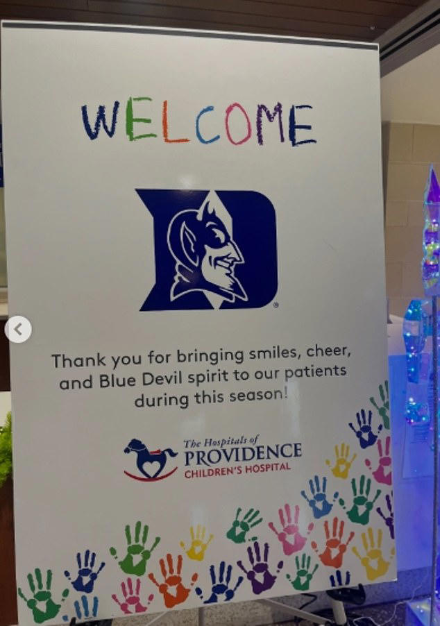 Duke University football team 'ghosts' hospital full of sick children