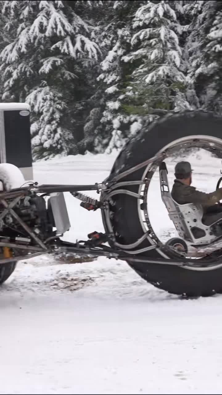 Snow donuts in the monster trike!