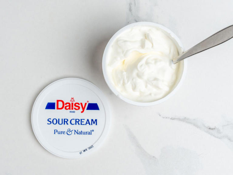 Toss your sour cream immediately if it looks like this