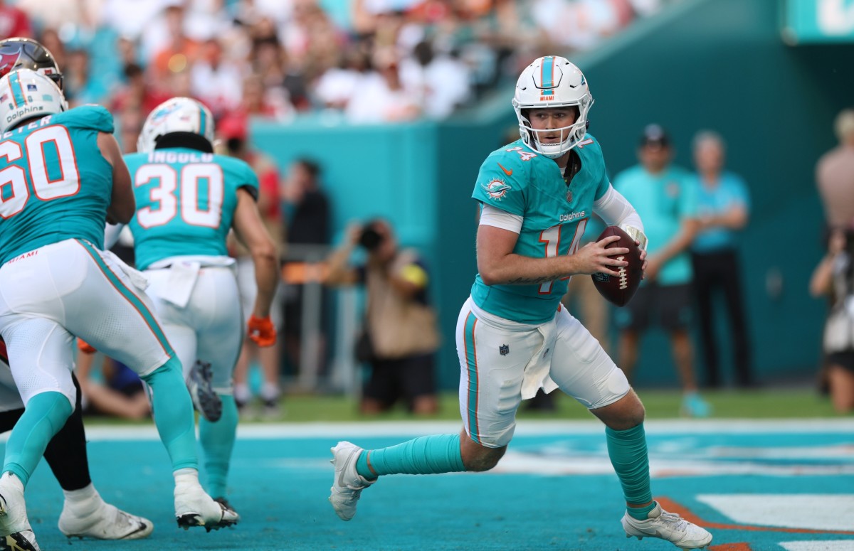 The best thing going for Dolphins quarterback Quinn Ewers is that he ...