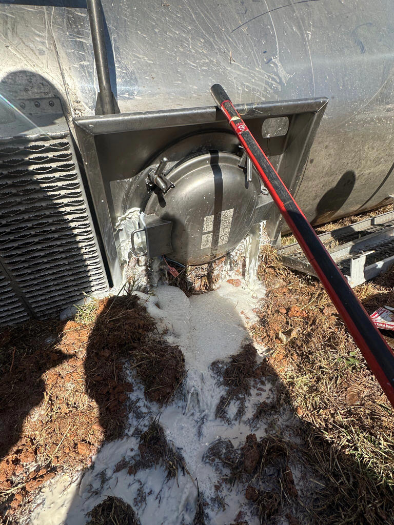 Tanker truck spills milk on roadside after New Year’s Eve crash in ...
