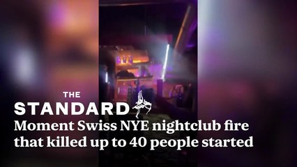 Moment Swiss NYE nightclub fire that killed up to 40 people started