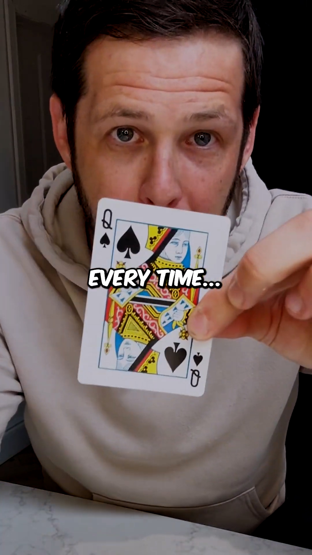 A simple mind reading trick with 3 cards