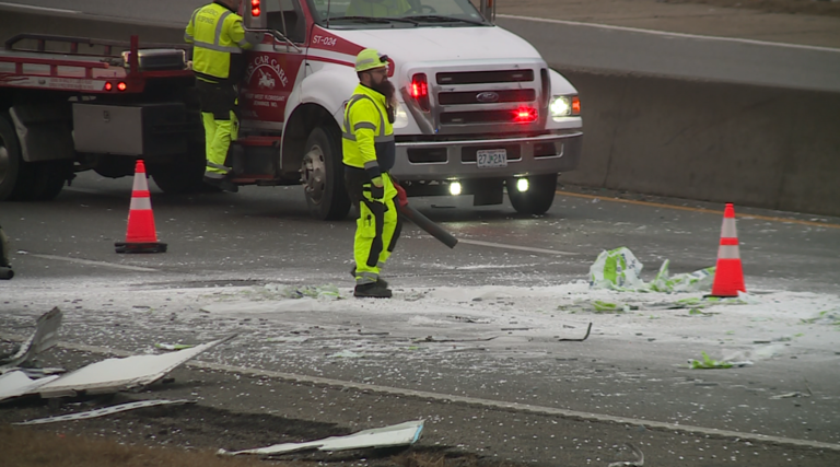 I-70 closed at Jennings Station following salt spill, crashes